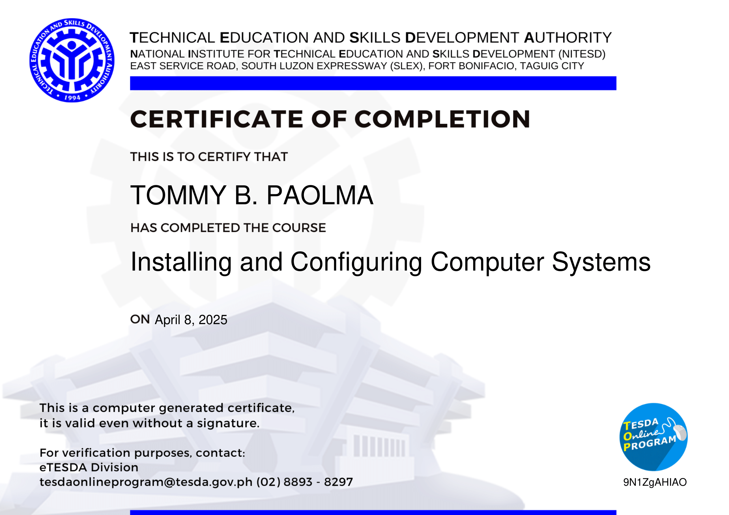 Tommy Paolma - Computer Engineer Portfolio